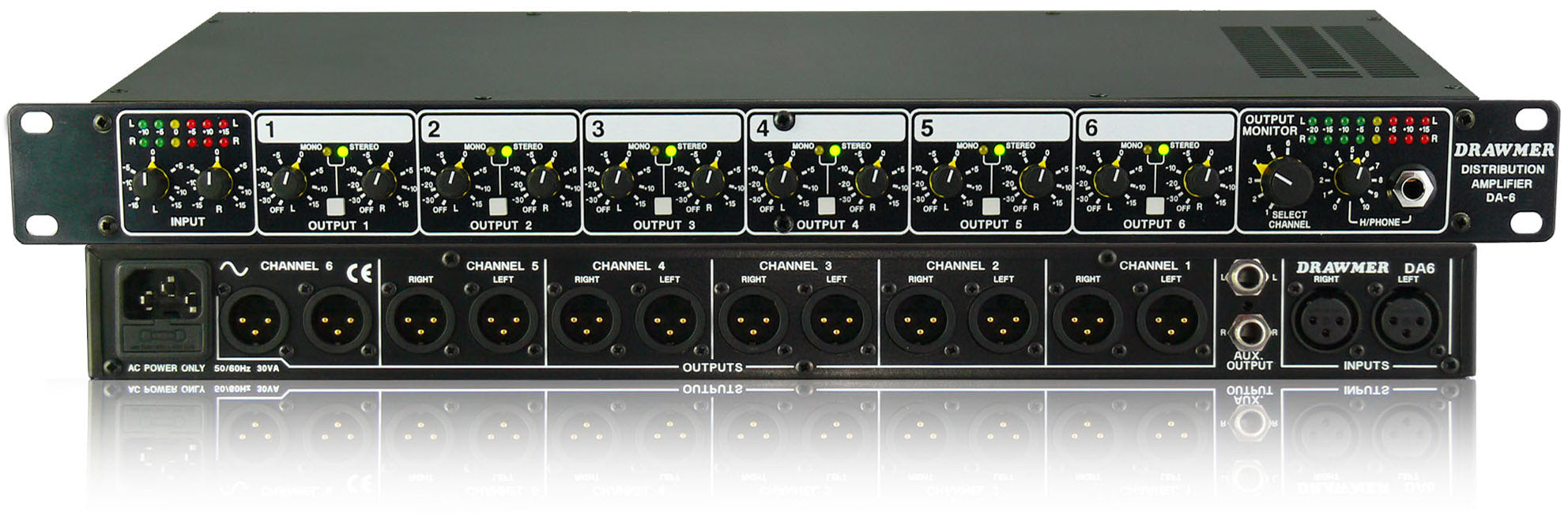 Drawmer DA6 - Balanced Distribution Amplifier - Professional Audio Design, Inc