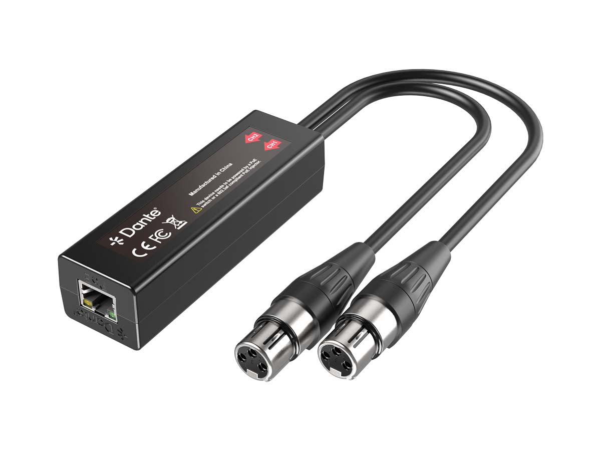 TiGHT AV AU-X2I-DA – 2-Channel Analog XLR Input to Dante Adapter