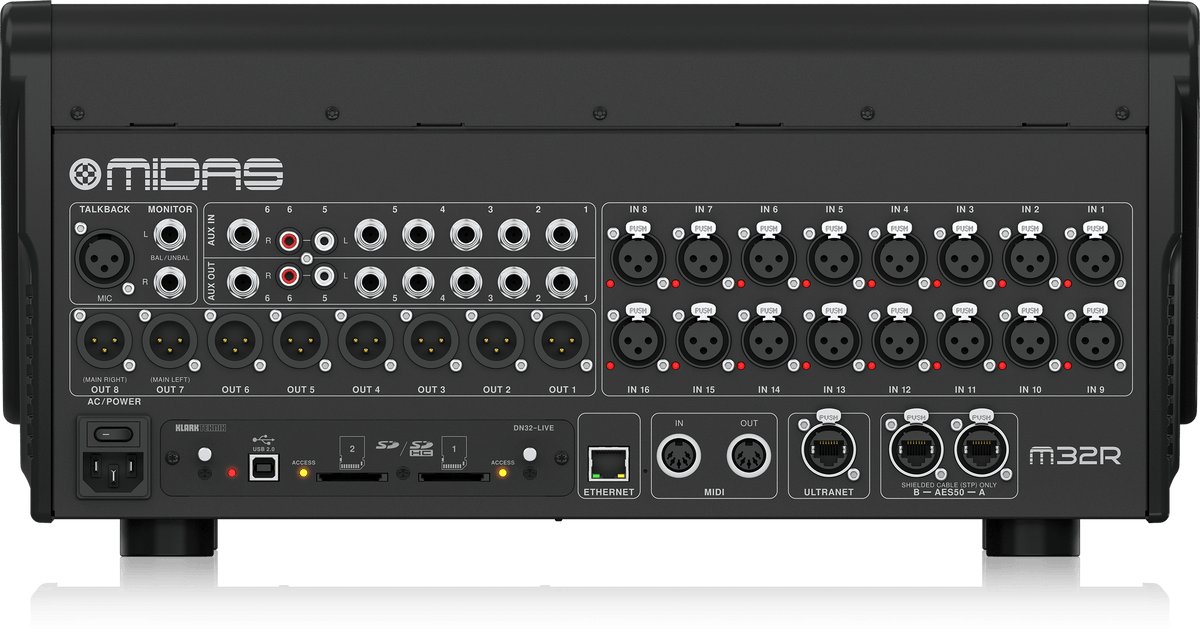 MIDAS-M32R LIVE - 40 input Channels, 16 Midas PRO Microphone ...