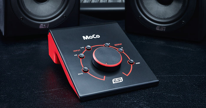 ESI MoCo Passive Monitor Controller with 2 stereo I/O - Black/Red ...