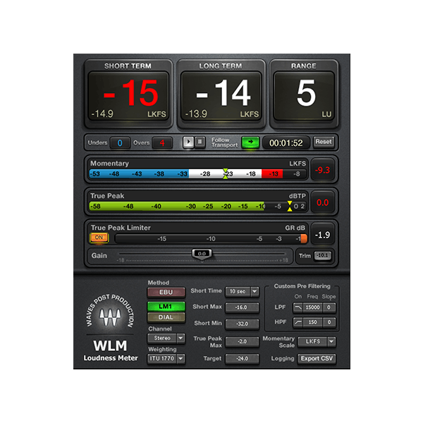 Waves WLM Plus Loudness Meter - Professional Audio Design, Inc